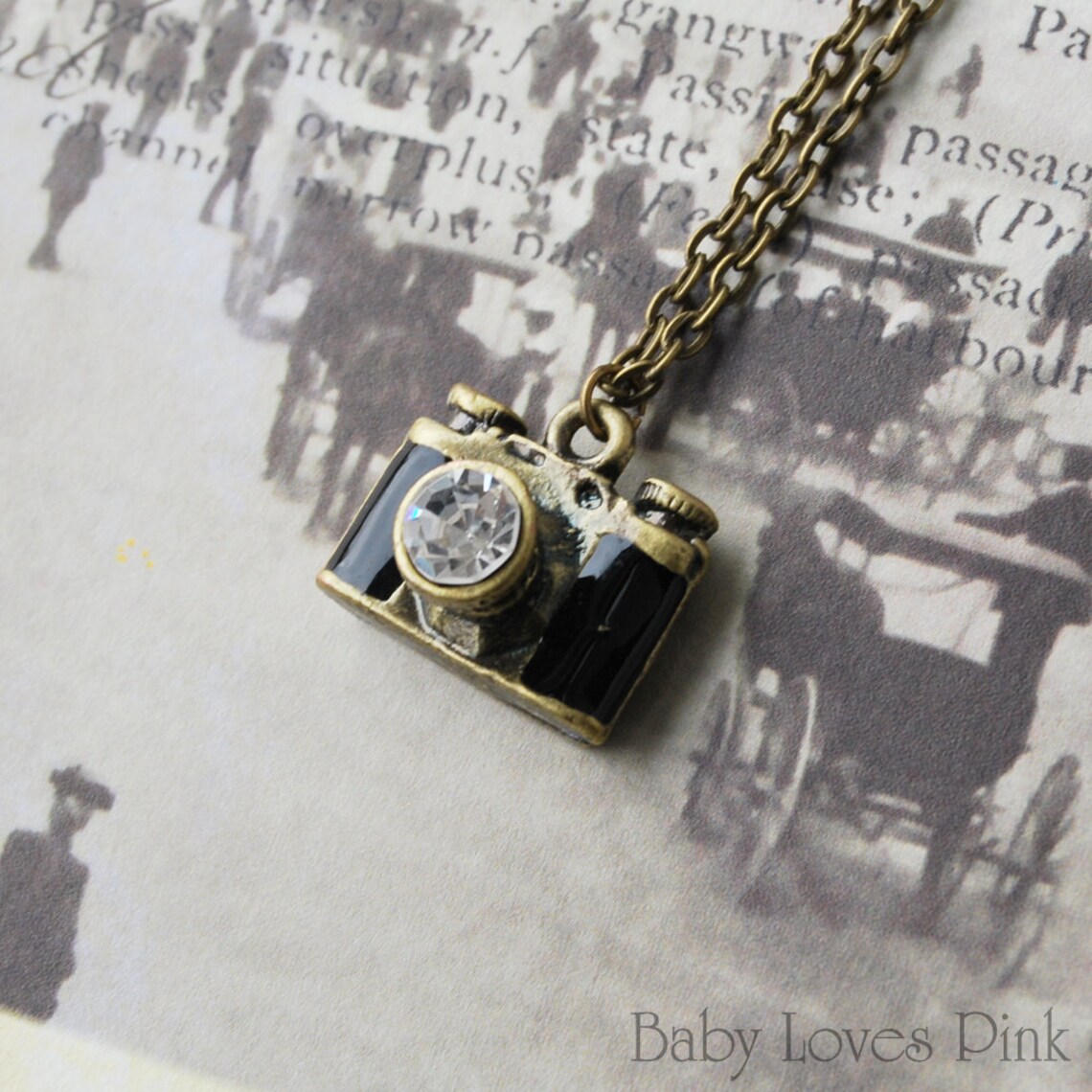 Mini Camera Necklace Antique Bronze Camera | Etsy