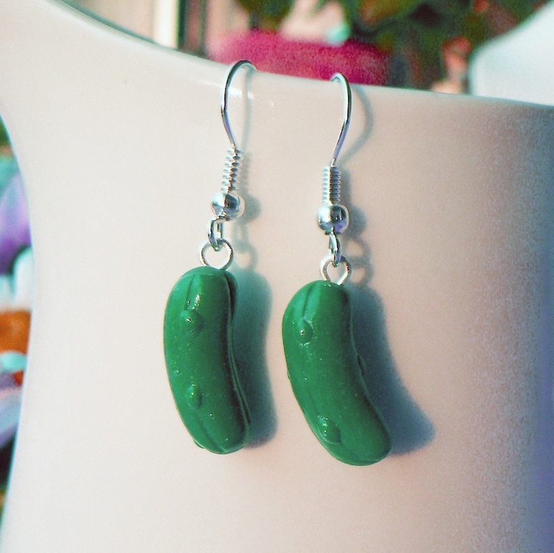 Handmade Cucumber Pickle Earrings - Etsy