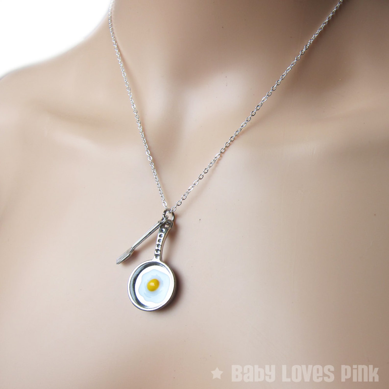 Frying Egg in Pan Necklace (T3) - Etsy