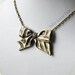 Bronze Ribbon Bow Necklace - Etsy