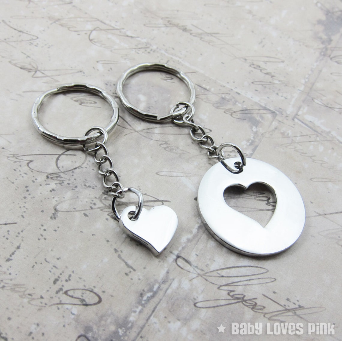 Heart in Circle Matching Couples Necklace - Set of 2 Couples Necklace ...