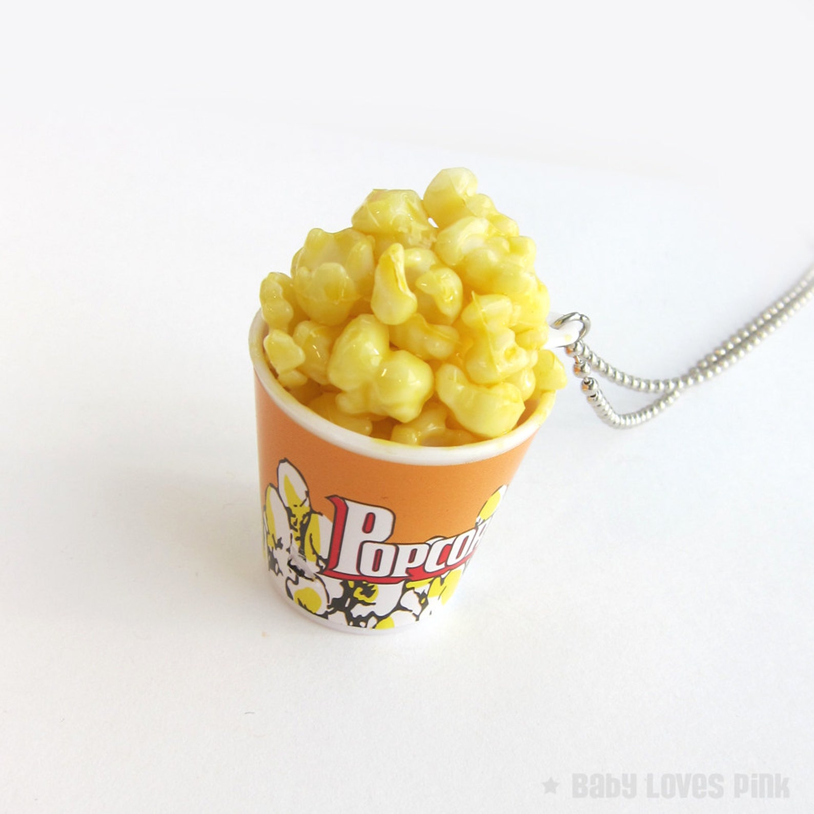 Popcorn Necklace - Theater-style Buttered Popcorn, Movie Popcorn - Etsy