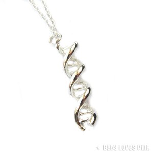 DNA Silver Necklace - Genetics Science Double Helix Molecule (T4) - Etsy