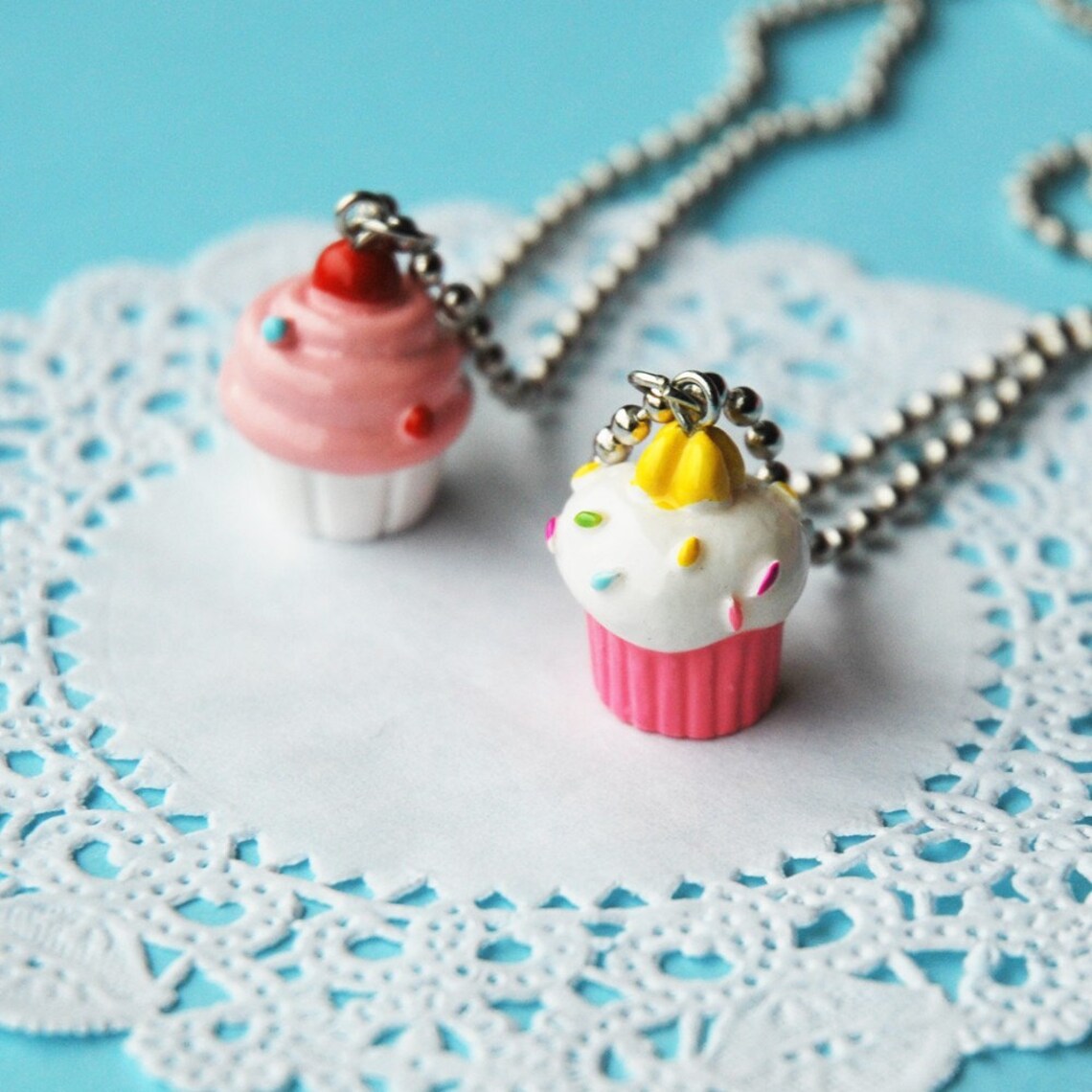 Pink Sprinkled Cupcake With Icing Necklace (D2A4) - Etsy
