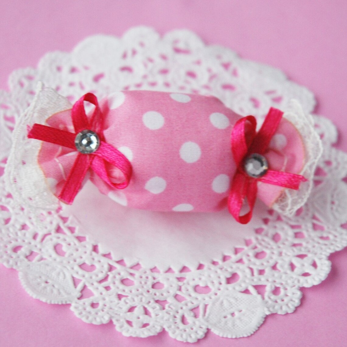 Sweet Puffy Pink Candy Hairclip - Etsy