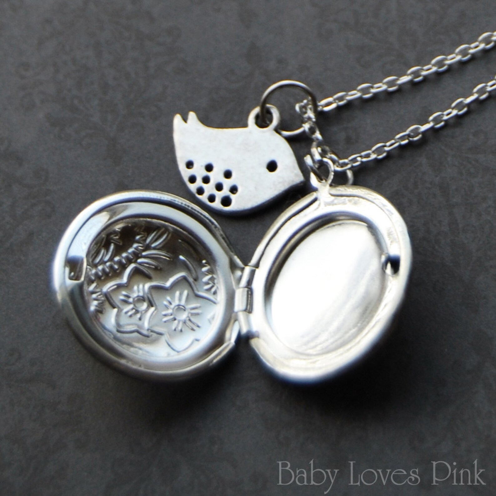 Sweet Bird Silver Locket Necklace R2E1 - Etsy