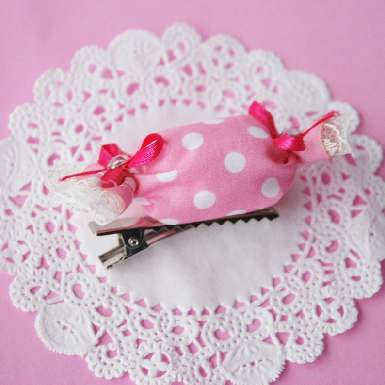 Sweet Puffy Pink Candy Hairclip - Etsy