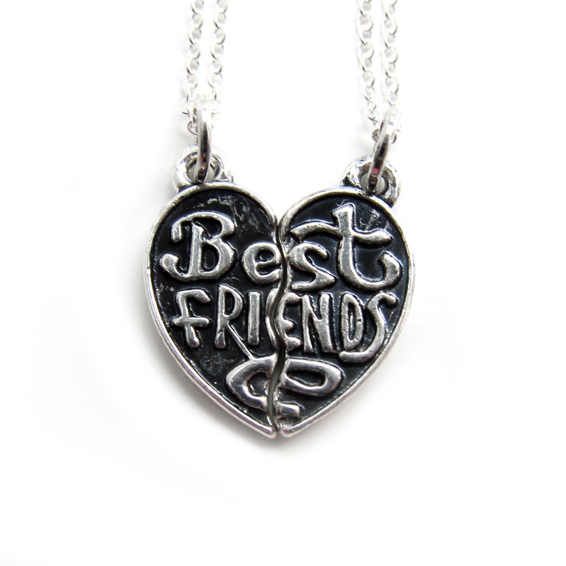 Classic Best Friends Silver Necklace Bff Friendship Keepsake | Etsy