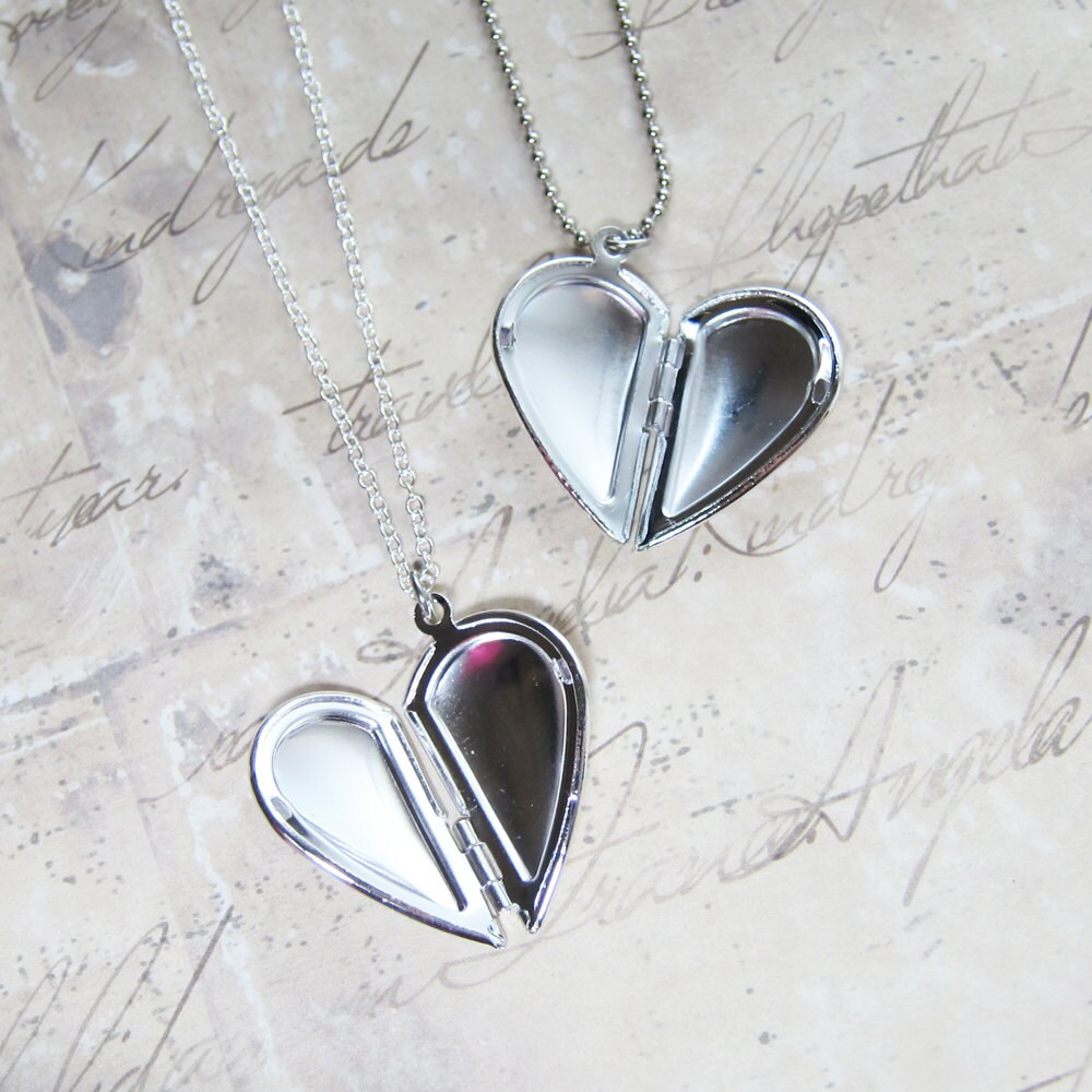 Heart Locket Matching Couples Necklace Set of 2 Photo Locket - Etsy