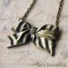 Bronze Ribbon Bow Necklace - Etsy