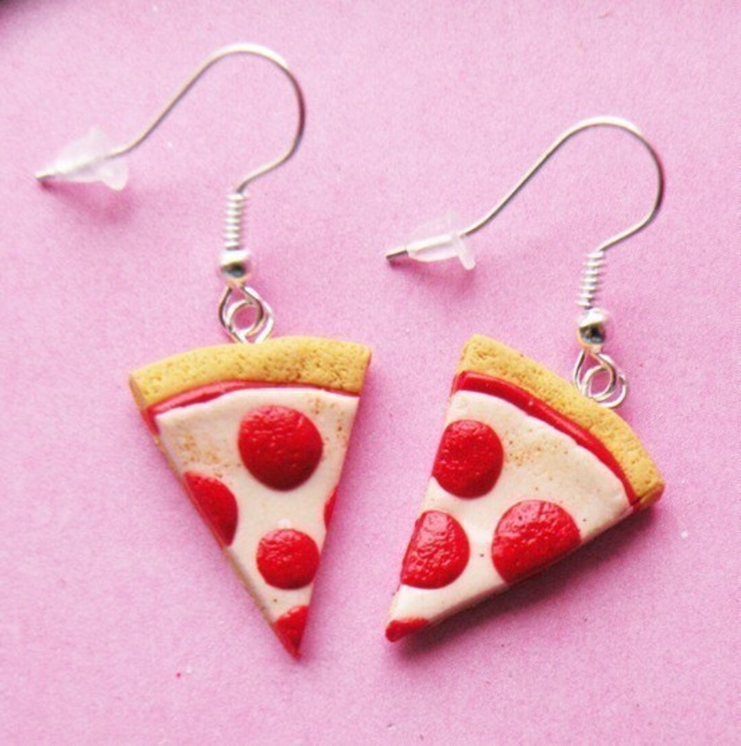 Pepperoni Pizza Earrings - Etsy