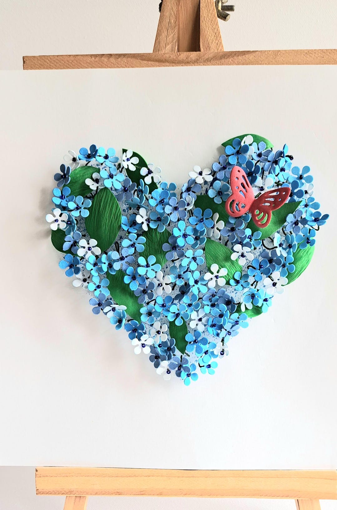 Forget-me-not Heart – Handmade EVA Foam Wall Art in Shadow Box Frame - Etsy