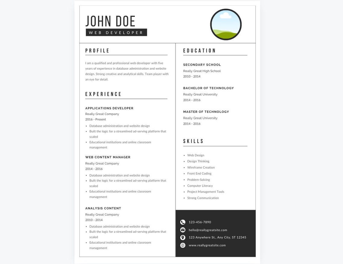 CV Template Web Developer- Made by a Recruitment Consultant - Etsy