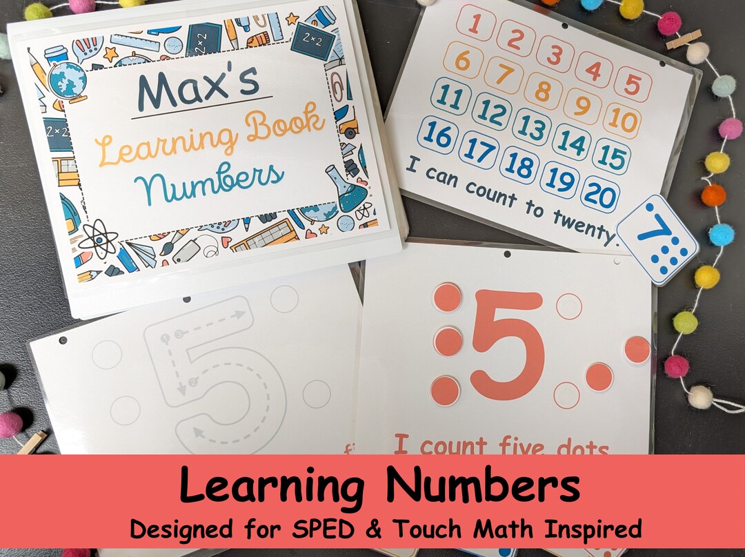 Numbers Learning Book, Numbers Busy Book, SPED Learning Tool, Velcro ...
