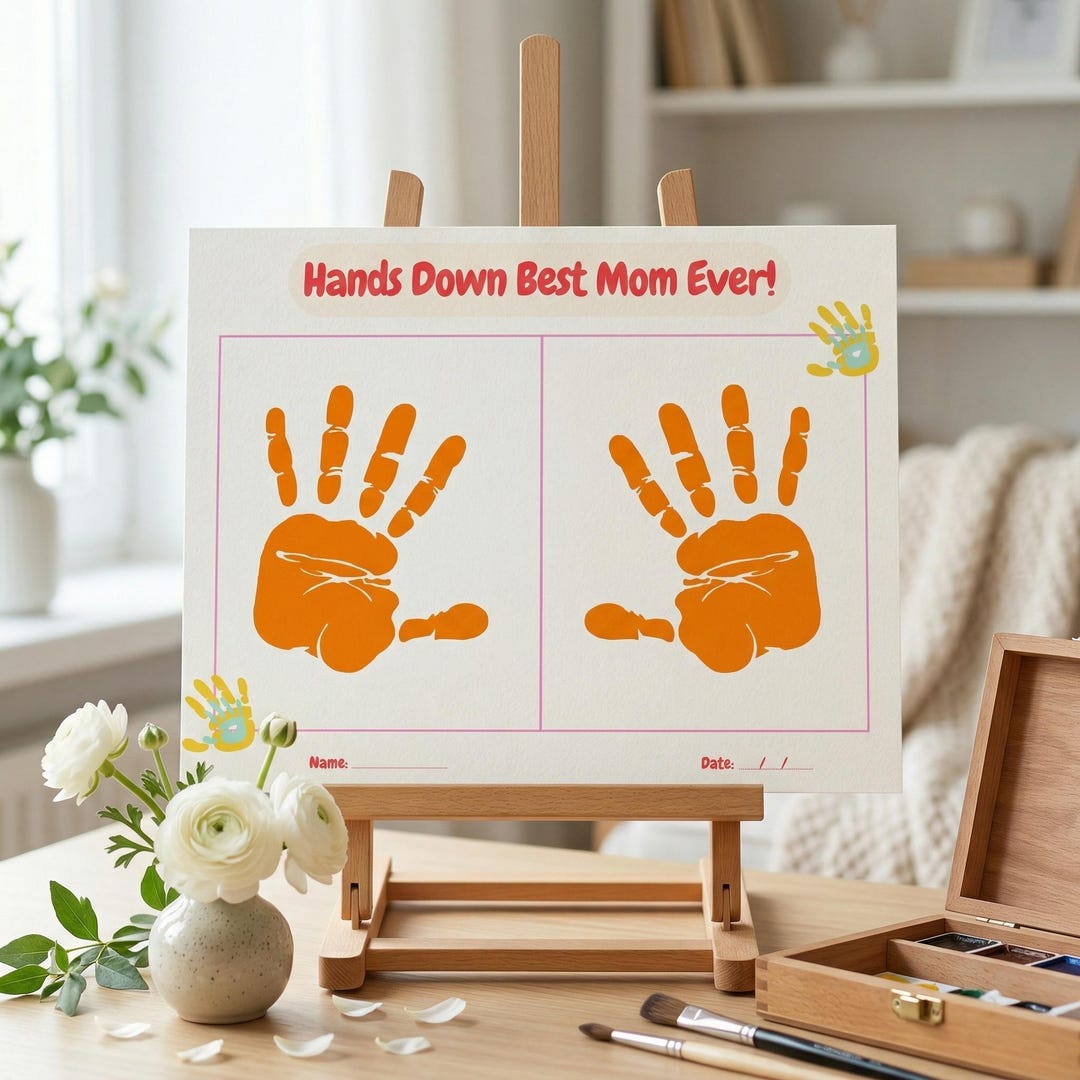 Mother’s Day Handprint Art Printable Gift for Mom| Hands Down Best Mom ...