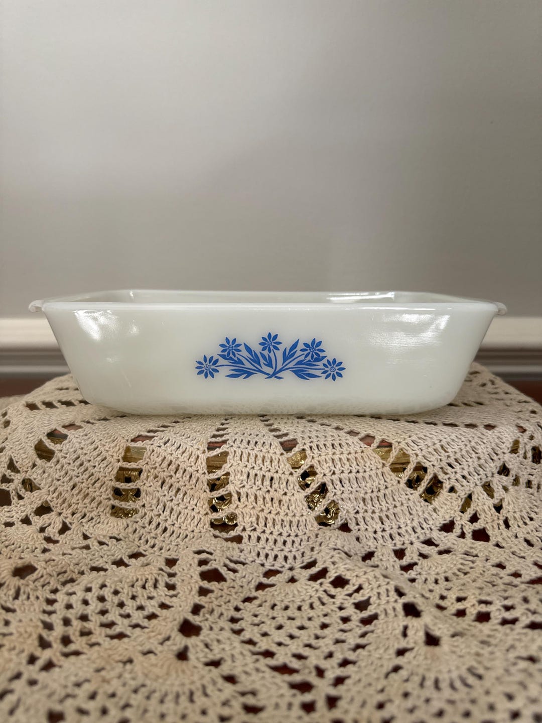 Vintage Anchor Hocking Fire King Blue Cornflower Rectangular Casserole ...