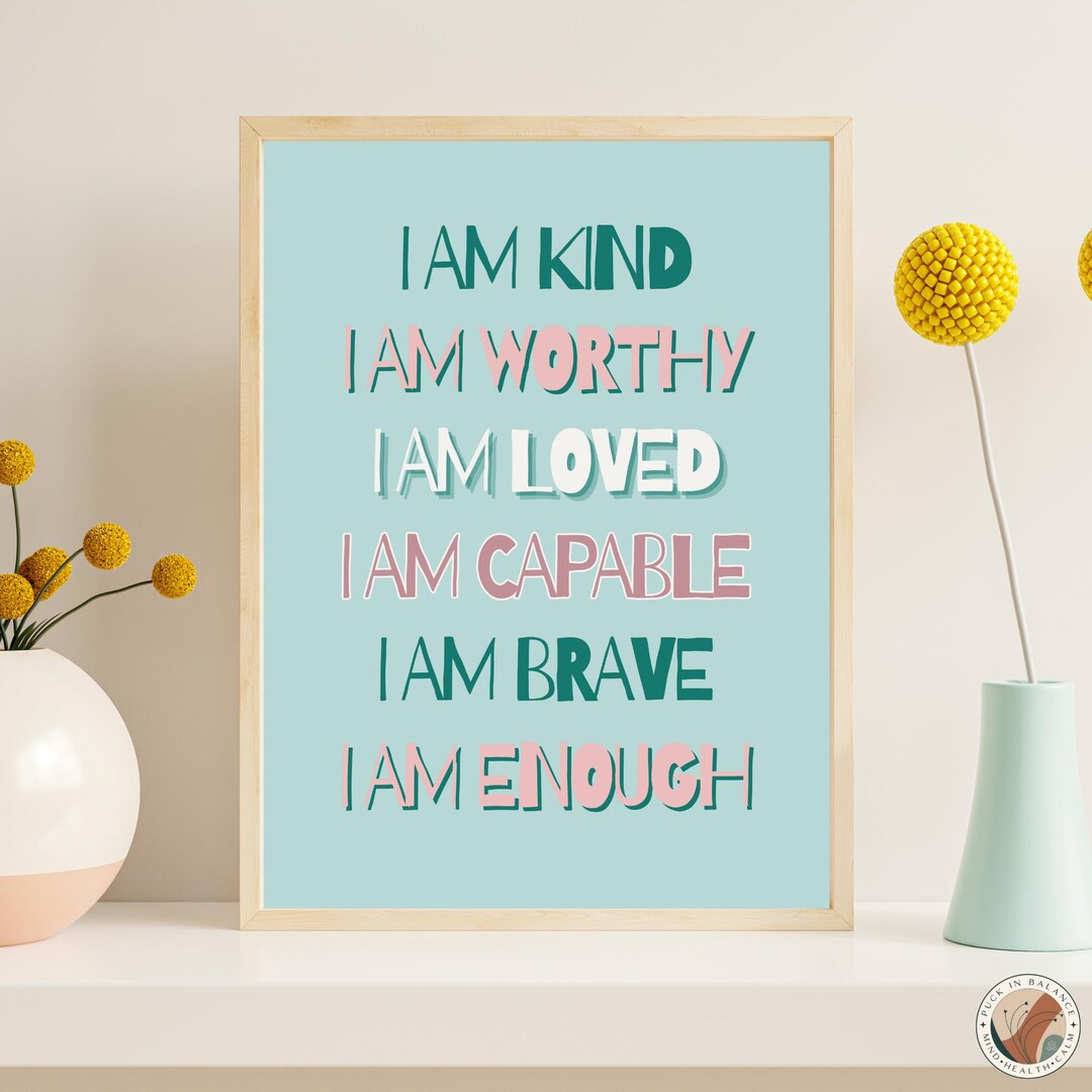Daily Affirmation Poster: Self Worth Quote - Mindful Home Decor or ...
