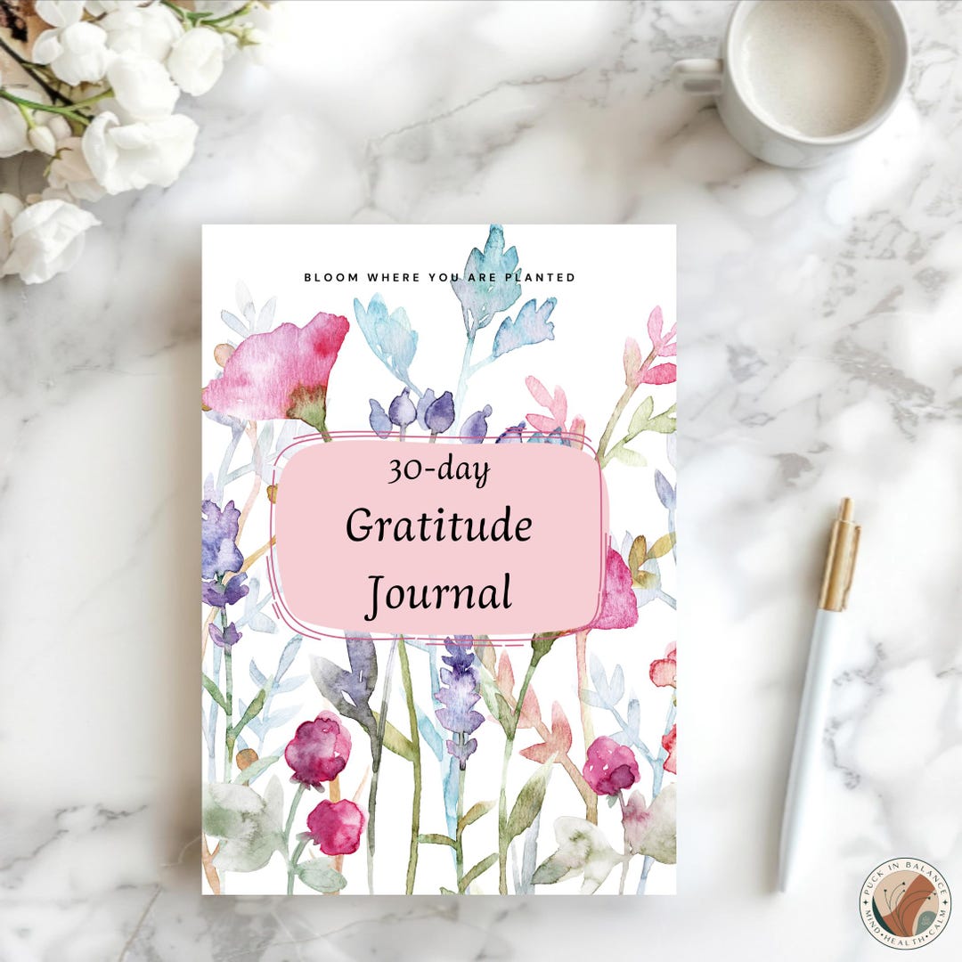 30-day Gratitude Journal, Daily Reflection Workbook, Mindfulness Tool ...
