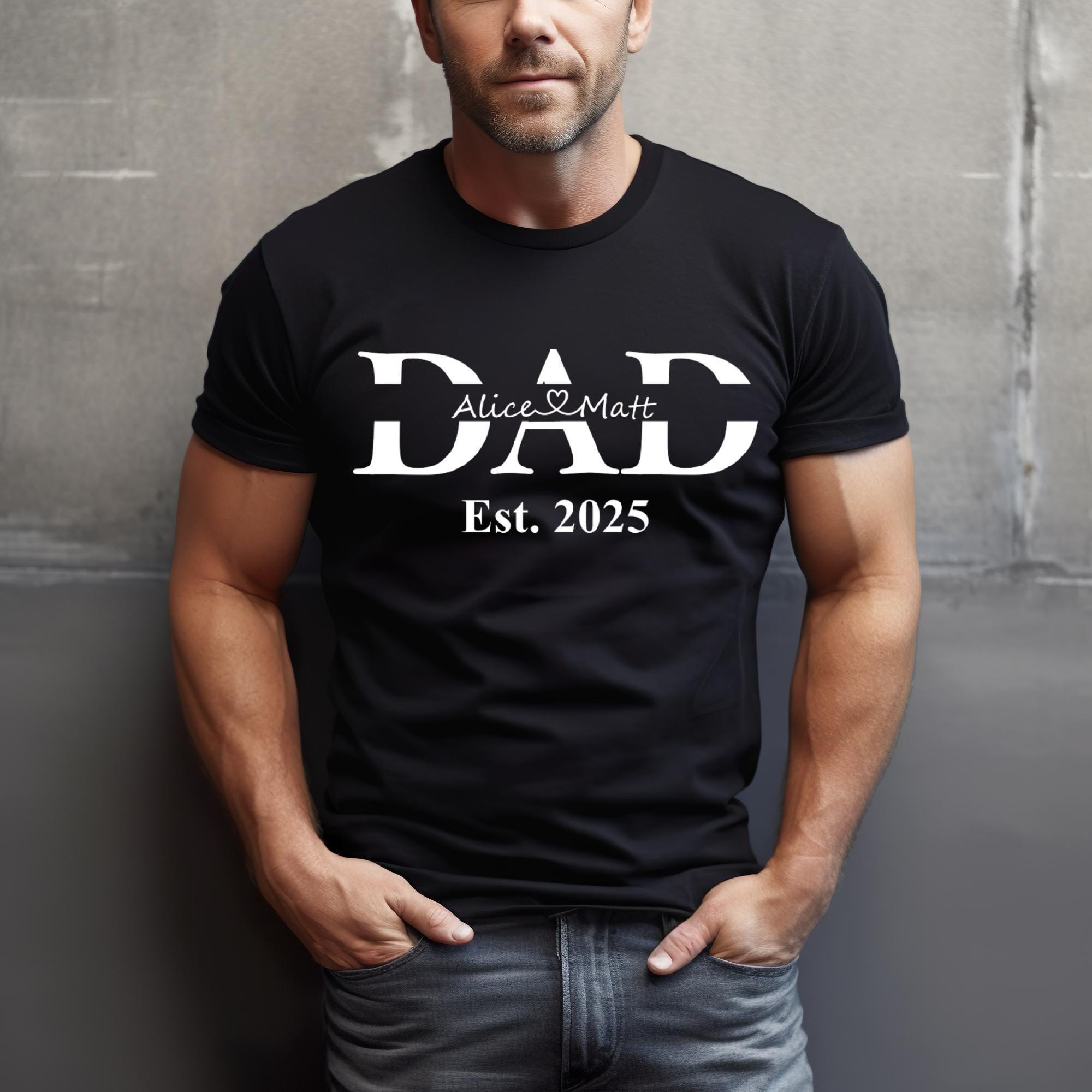Custom Dad T-shirt With Kids Names, Custom Dad Tee, Personalized Dad T ...