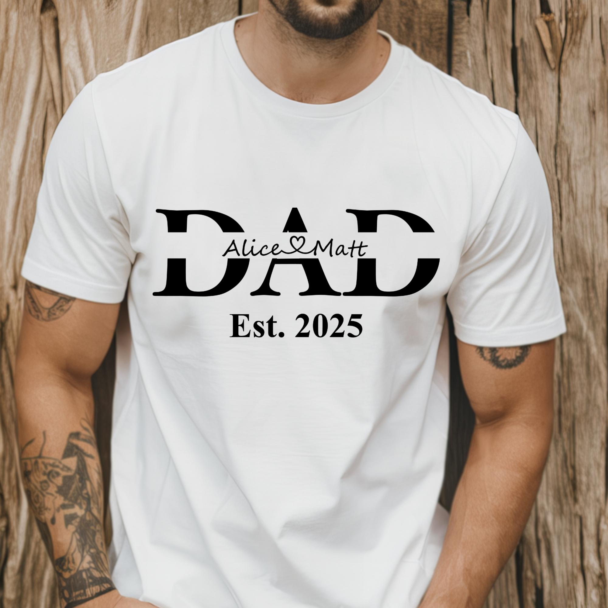 Custom Dad T-shirt With Kids Names, Custom Dad Tee, Personalized Dad T ...
