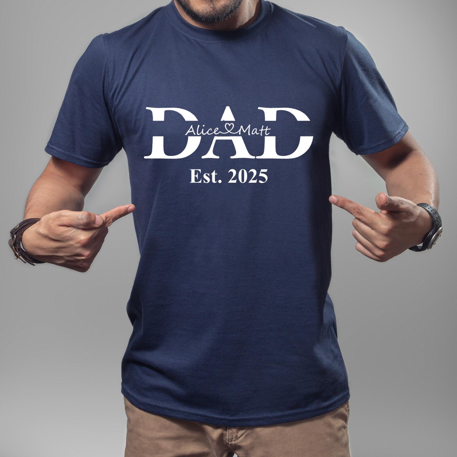 Custom Dad T-shirt With Kids Names, Custom Dad Tee, Personalized Dad T ...