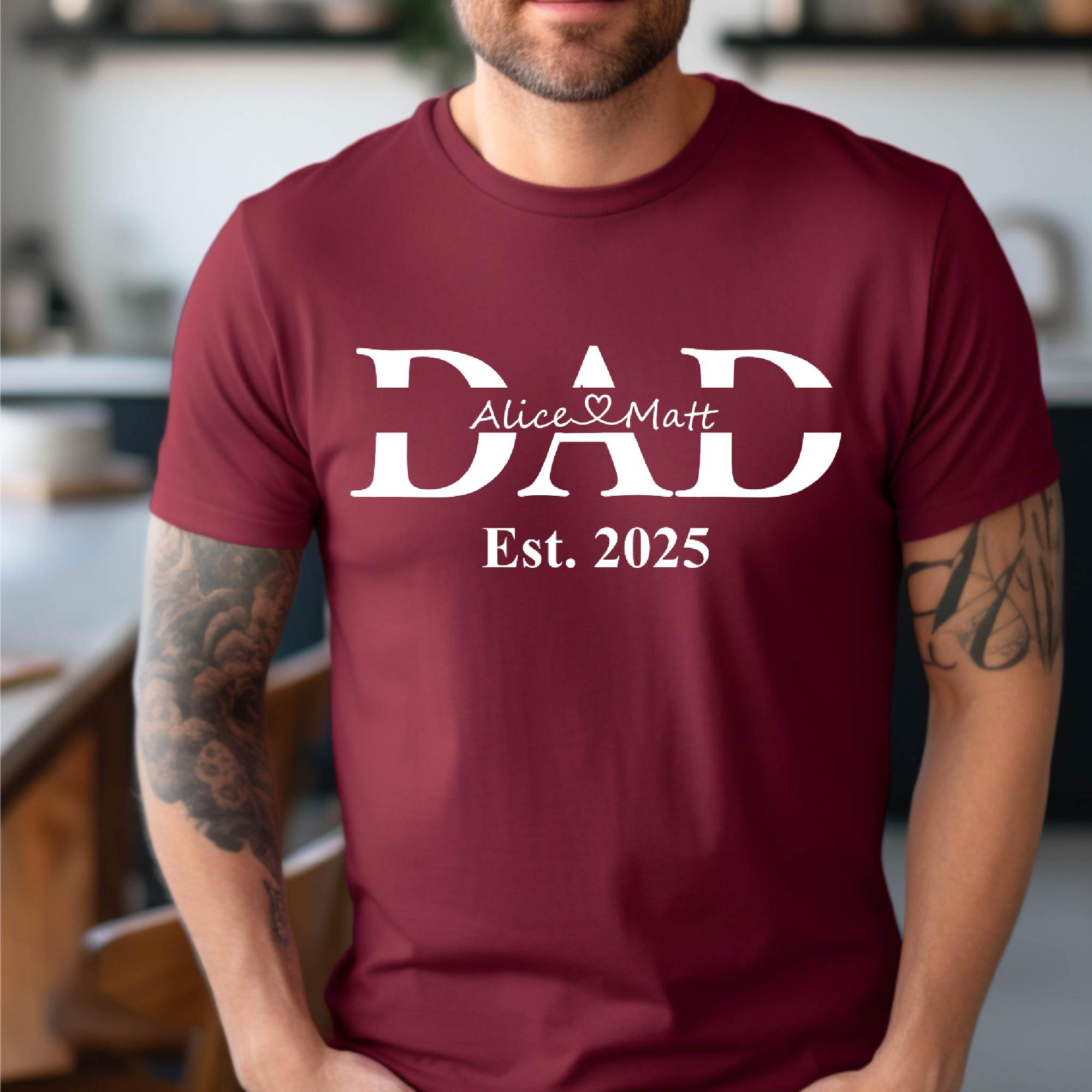 Custom Dad T-shirt With Kids Names, Custom Dad Tee, Personalized Dad T ...