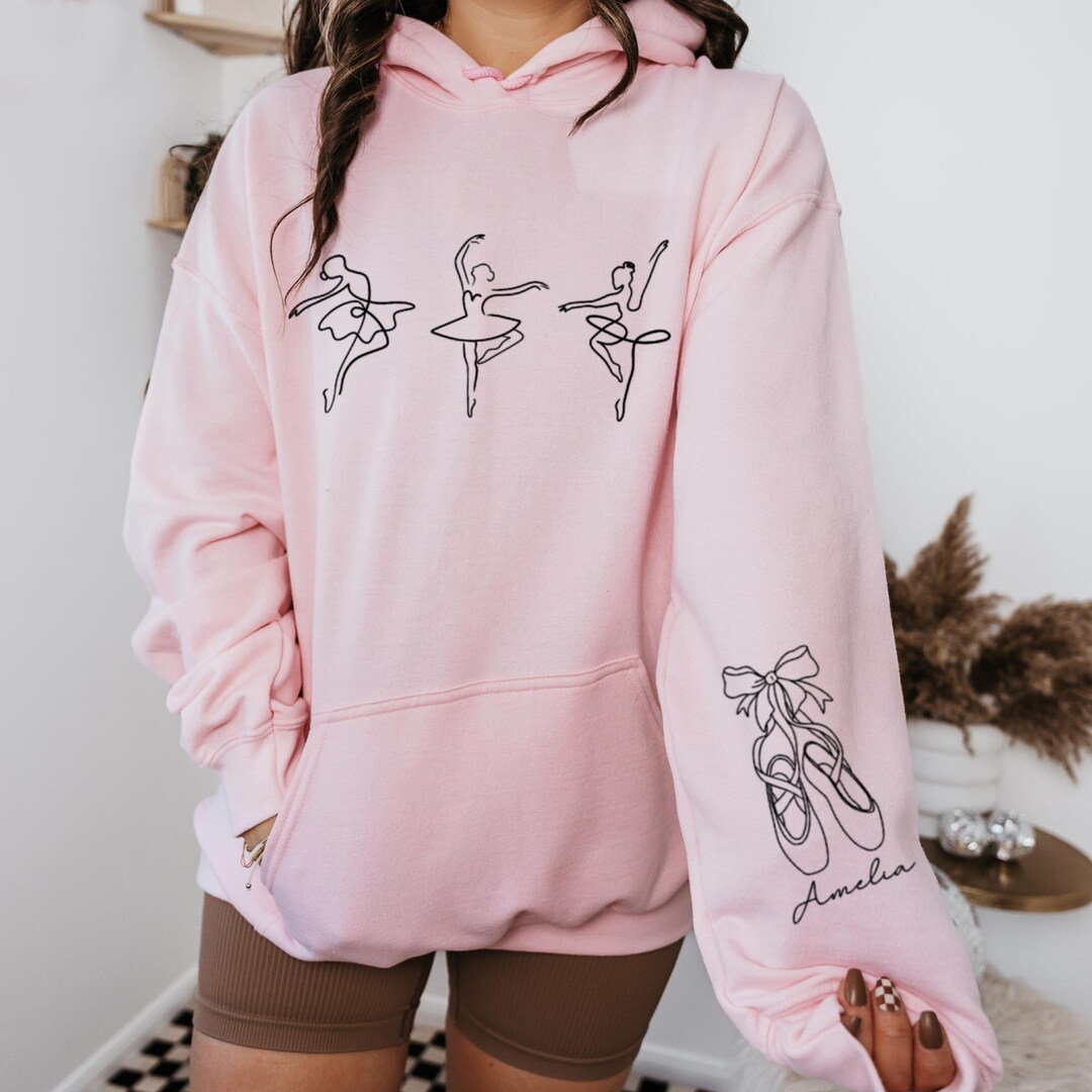 Custom Ballerina Hoodie, Personalized Name Ballet Hoodie, Girls Ballet ...