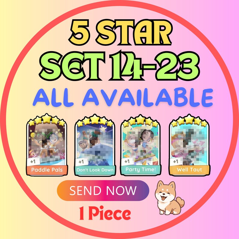 Mono Go 5 Star Stickers 1 Piece set 14-23 - Etsy