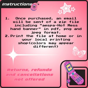 Aespa HOT MESS Hand Banner for Concerts and Room Decoration Y2K ...