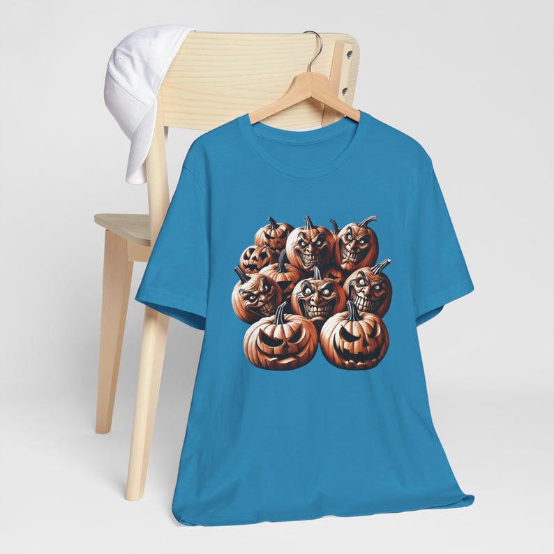 Scary Jack-o'lantern Halloween Design Spooky Pumpkin Art, Unisex Jersey ...