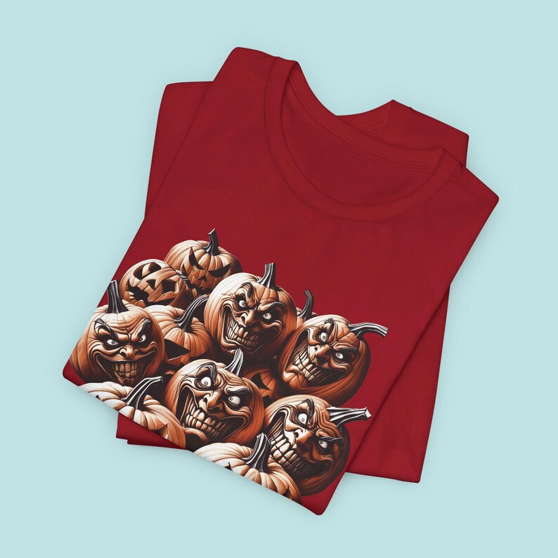 Scary Jack-o'lantern Halloween Design Spooky Pumpkin Art, Unisex Jersey ...