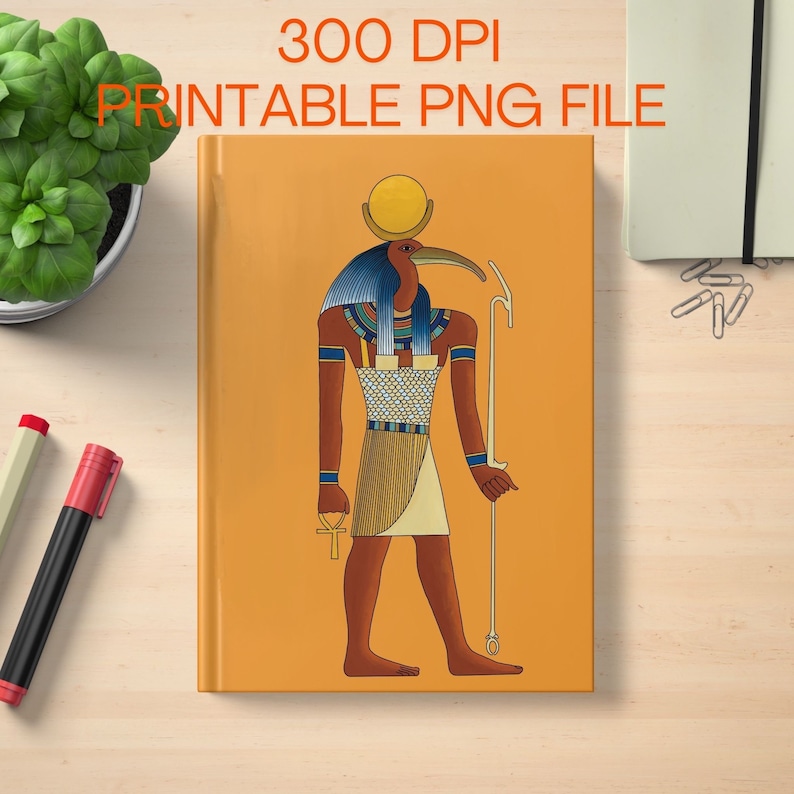 Ancient Egyptian God Thoth Design Printable PNG - Wisdom and Knowledge ...