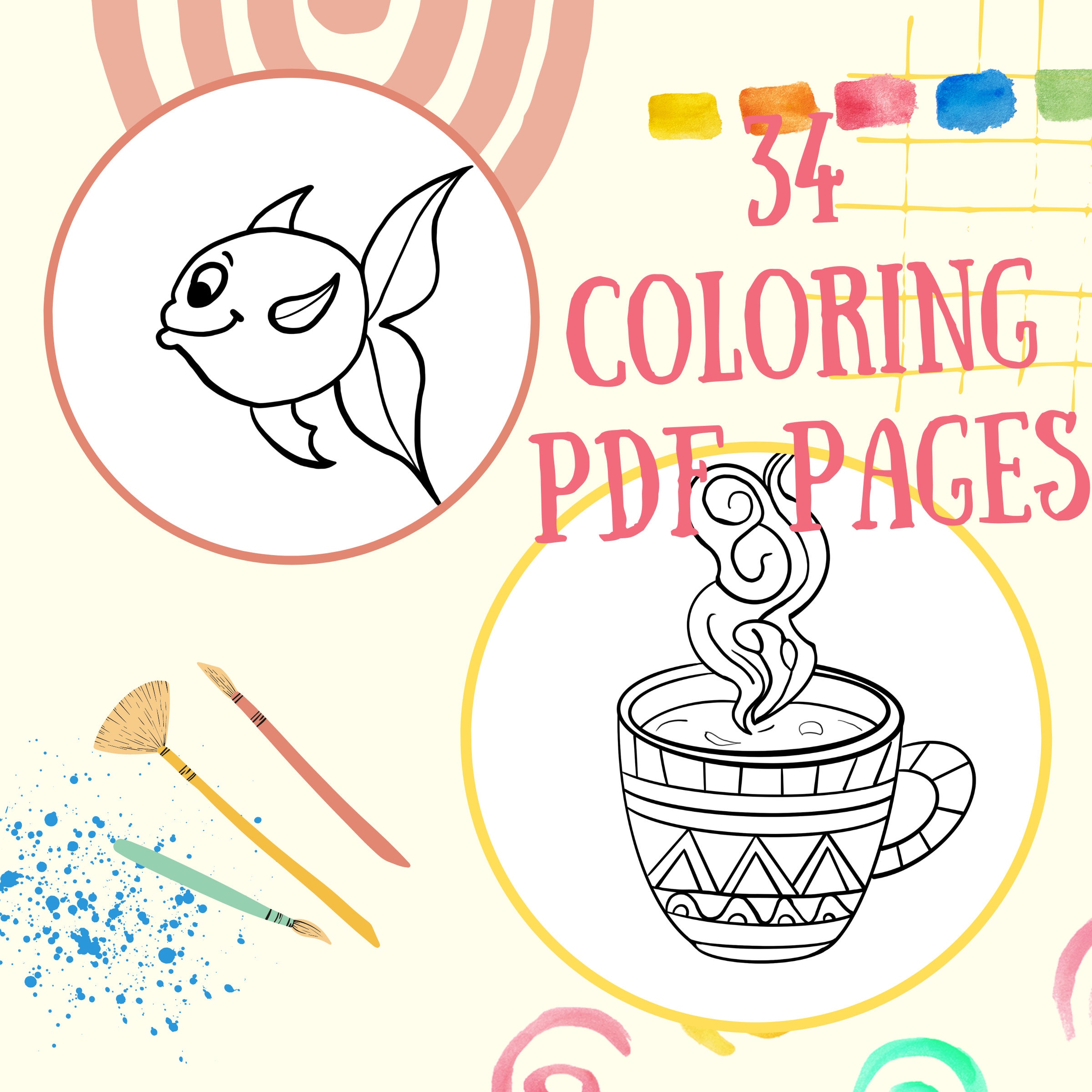 34 Printable Coloring Pages, Coloring Pages for Kids, Preschool ...