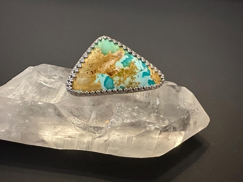 HUGE Natural Royston Turquoise Ring Size US 8.75 Sterling Silver .925, Bohemian, Boho Chic ...