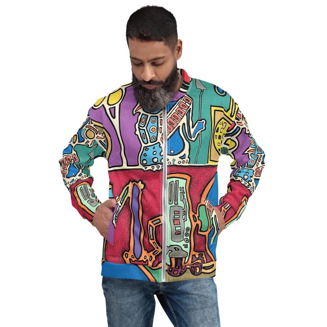 Bomber Jacket, Original Design by Artist Billy Ewing, Lightweight ...