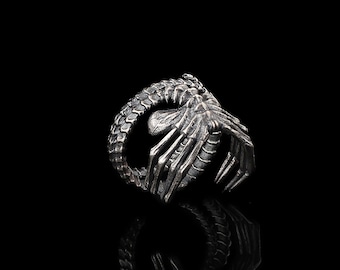 HR Giger Fan Art Silver Ring - Etsy