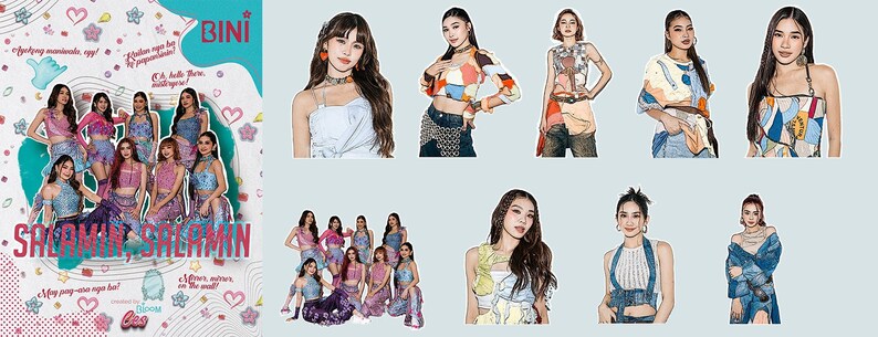 Bini Printable Digital Sticker individual & Group Bonus Salamin Poster ...