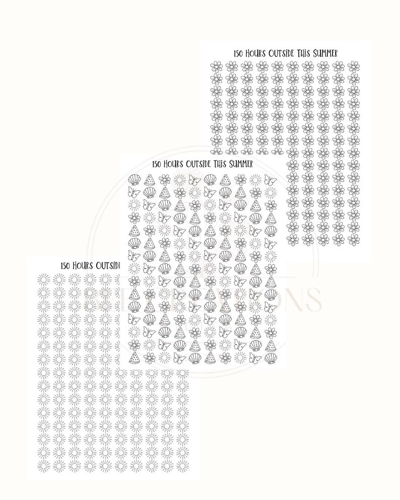 150 Hours Outside Summer Tracker | Printable Coloring Sheet for Kids ...