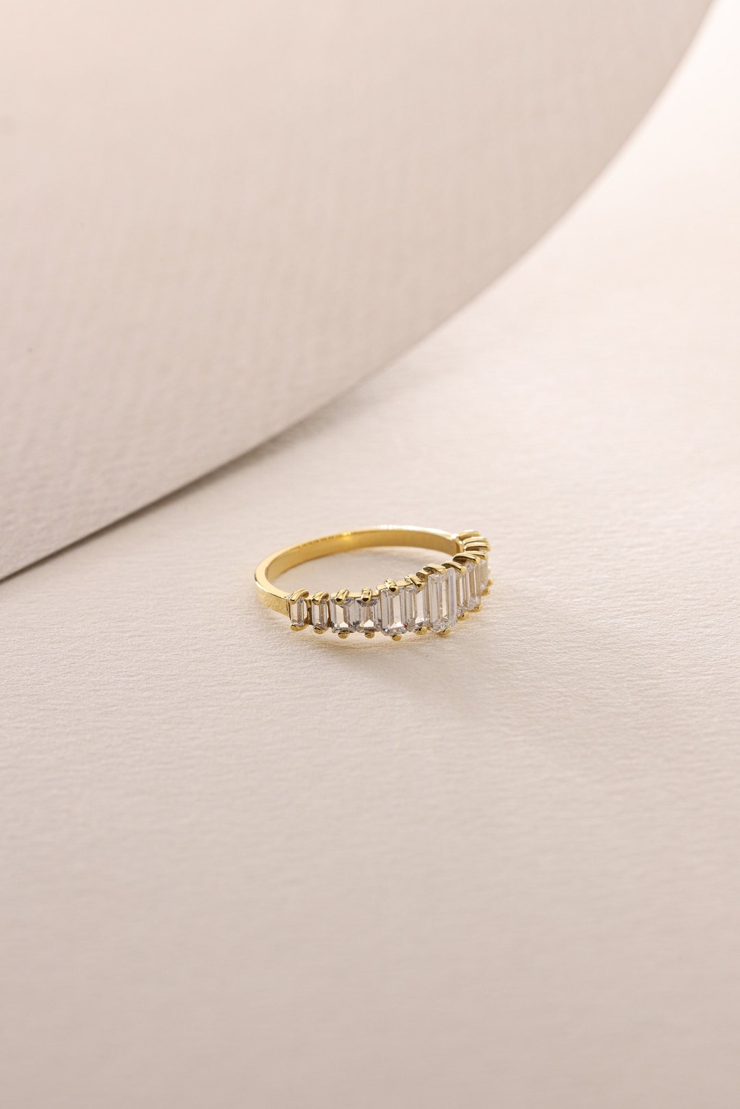 Crystal Engagement Ring, Art Deco Diamond Ring, Vintage Style Cocktail ...