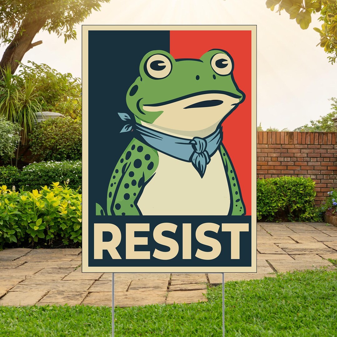 Portland Frog Anti-ice Protest Yard Sign - Anti-trump, Protect ...