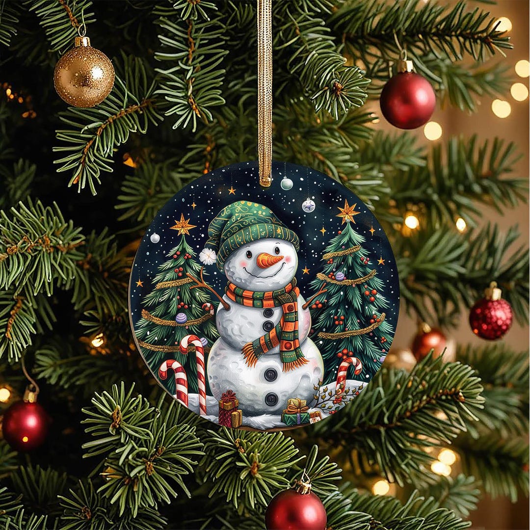 Christmas Snowman Ornament, Winter Snowman Ornament - Etsy