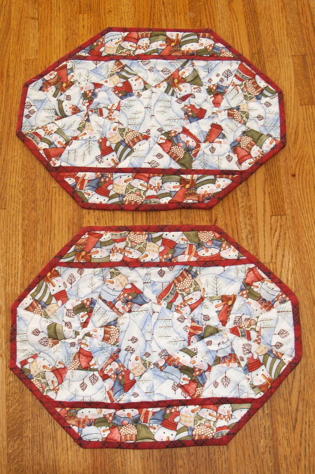 Snowman Octagon Placemat - Etsy