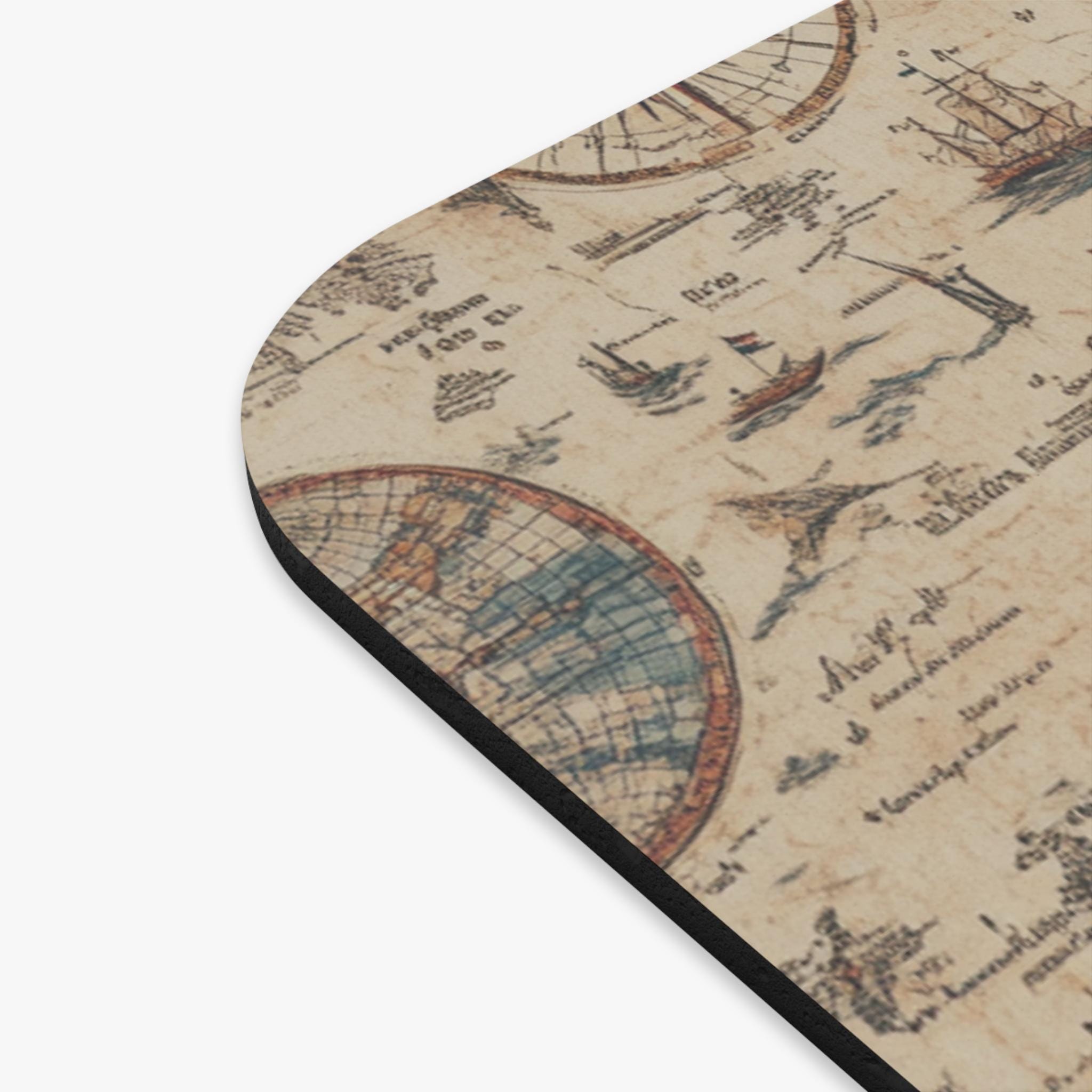 Vintage World Map Mouse Pad, Antique Map Desk Mat, Retro Cartography ...