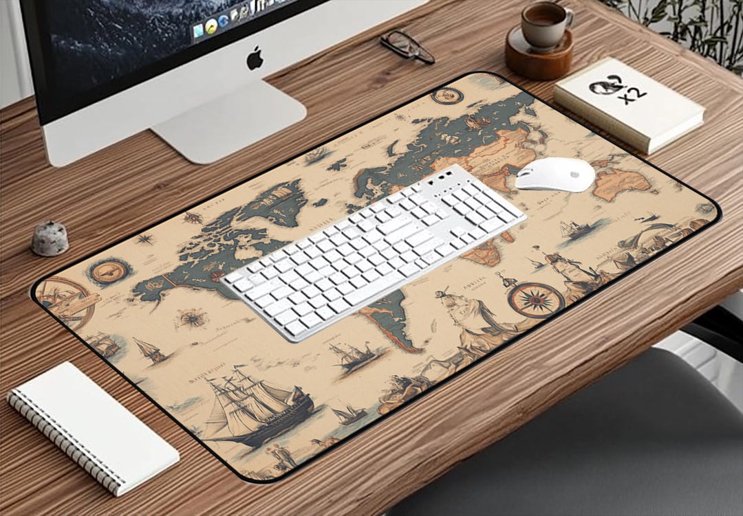 Desk Mats Old World Maps Desk Pads Vintage Desk Decoration Extended ...