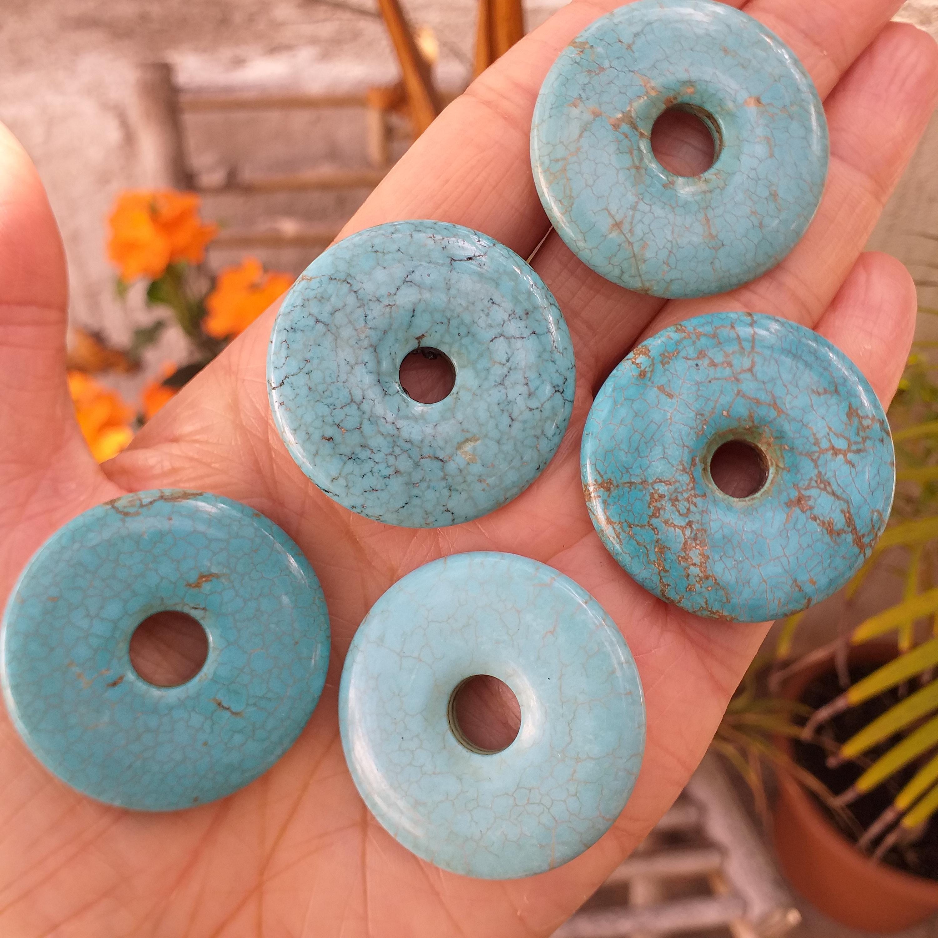 Magnesite Turquoise Pi Cut Donut 35mm1 to 3 Piecefactory DIRECT ...