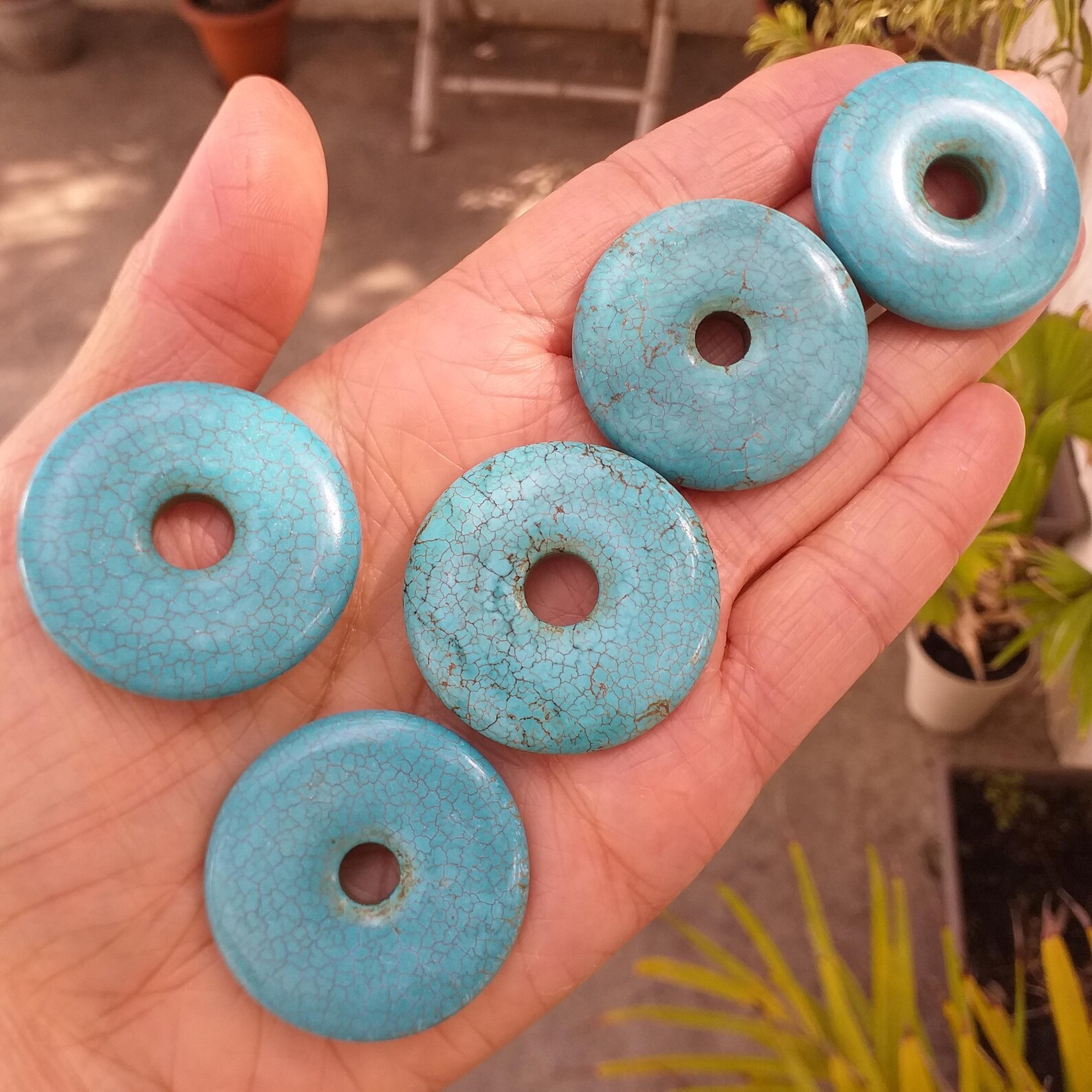 Magnesite Turquoise Pi Cut Donut 35mm1 to 3 Piecefactory DIRECT ...