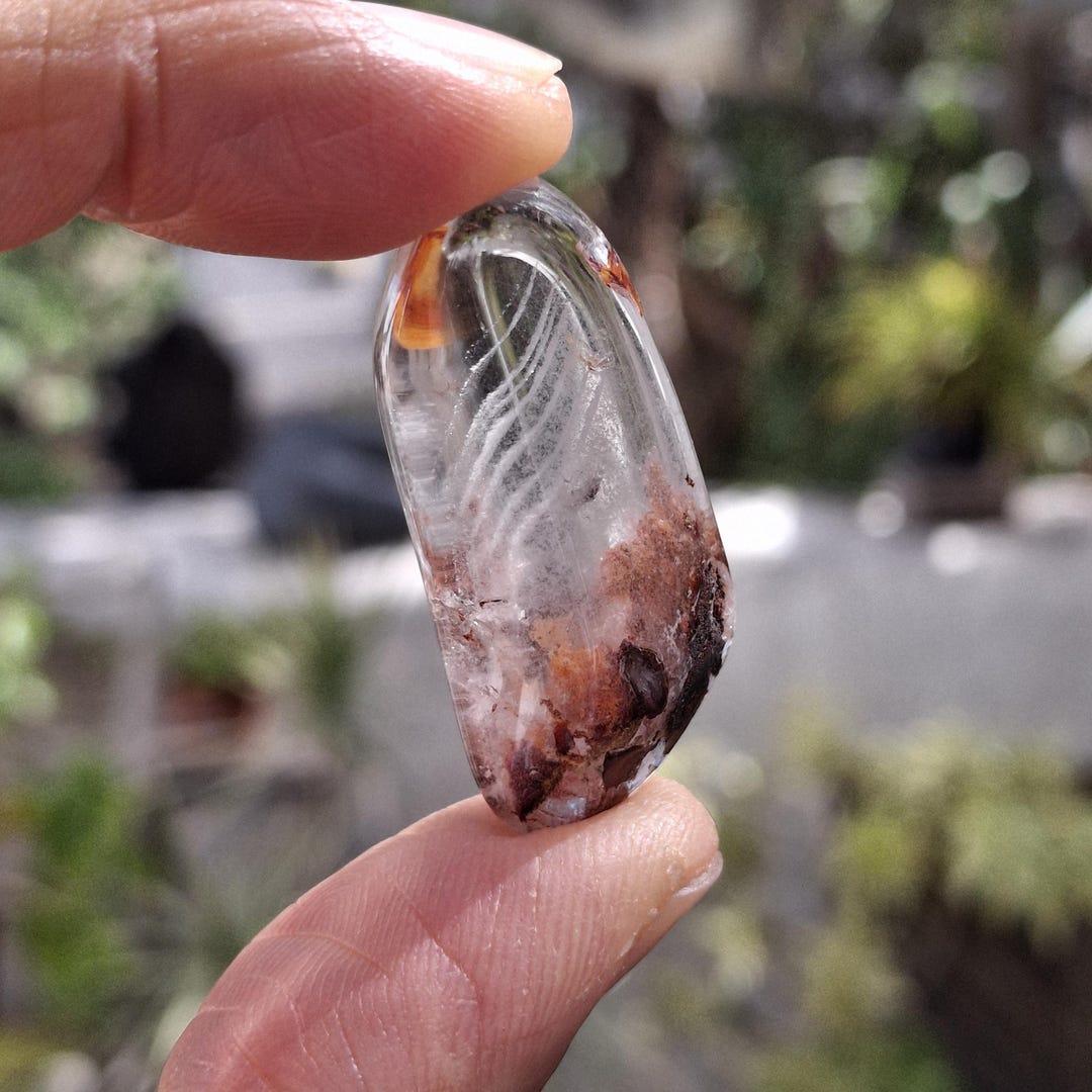 Thousand Layer White Phantom in Lodolite Garden Quartz Polished Stone ...