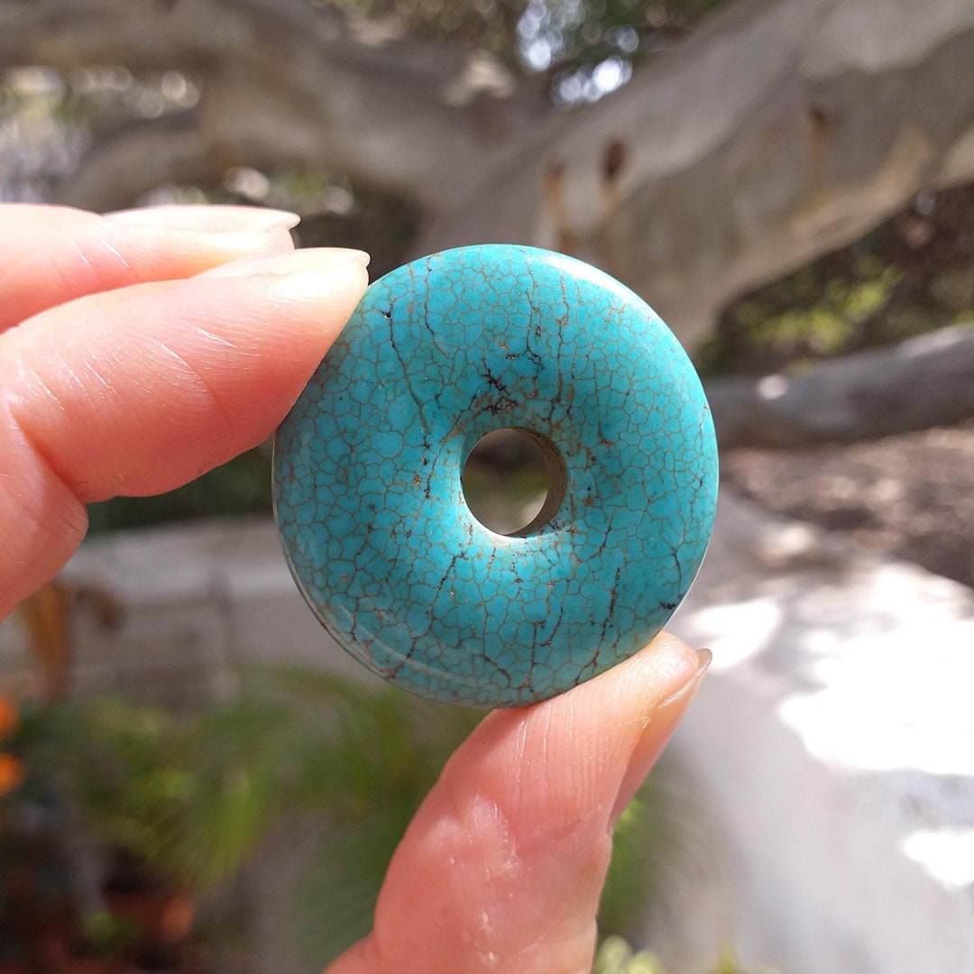 35mm Magnesite Turquoise Pi Cut Donut--1 to 2 Piece--factory DIRECT ...