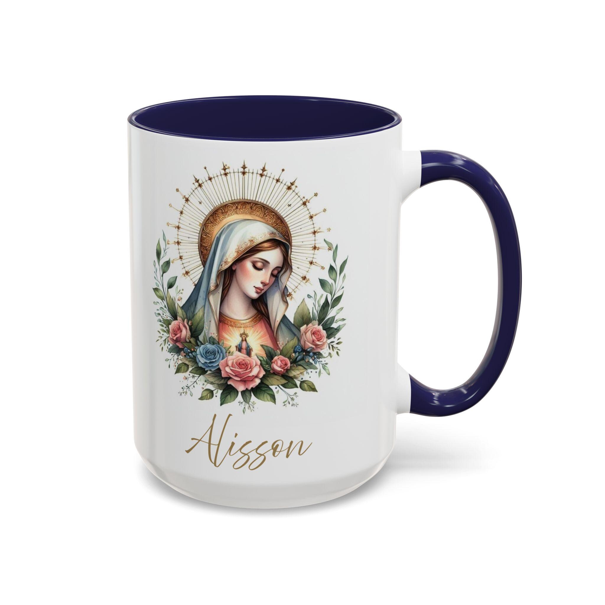 Custom Virgin Mary Mug, Personalized Our Lady Coffee Cup, Catholic Gift ...