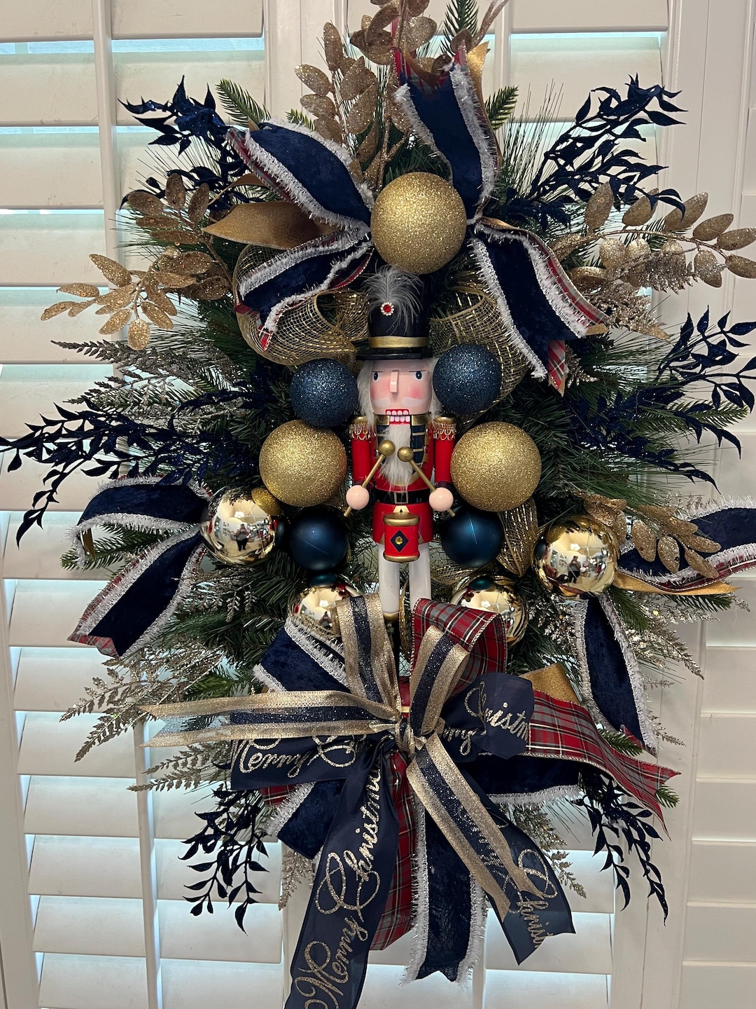 Christmas Door Swag Classic Nutcracker in Blue Custom - Etsy